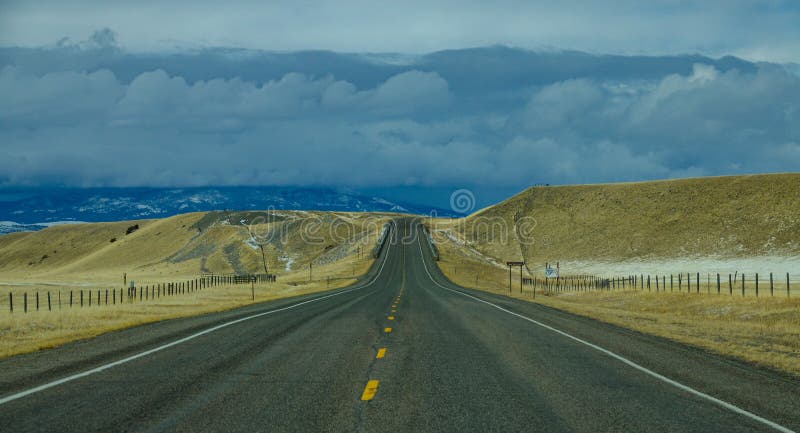 Interstate Freeway Runs Across the Montana Countryside Towards the ...