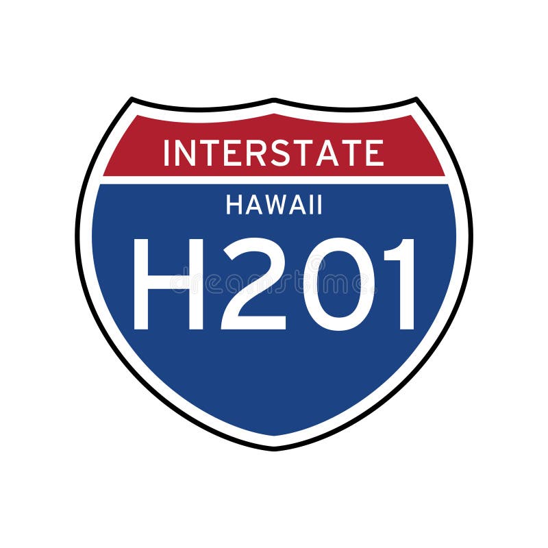Interstate Hawaii Route Sign. Vector Illustration Decorative Design ...