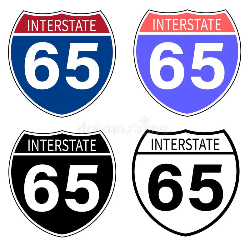 Interstate Highway 65 Road Icon. Interstate Highway 65 Road Sign. Black ...
