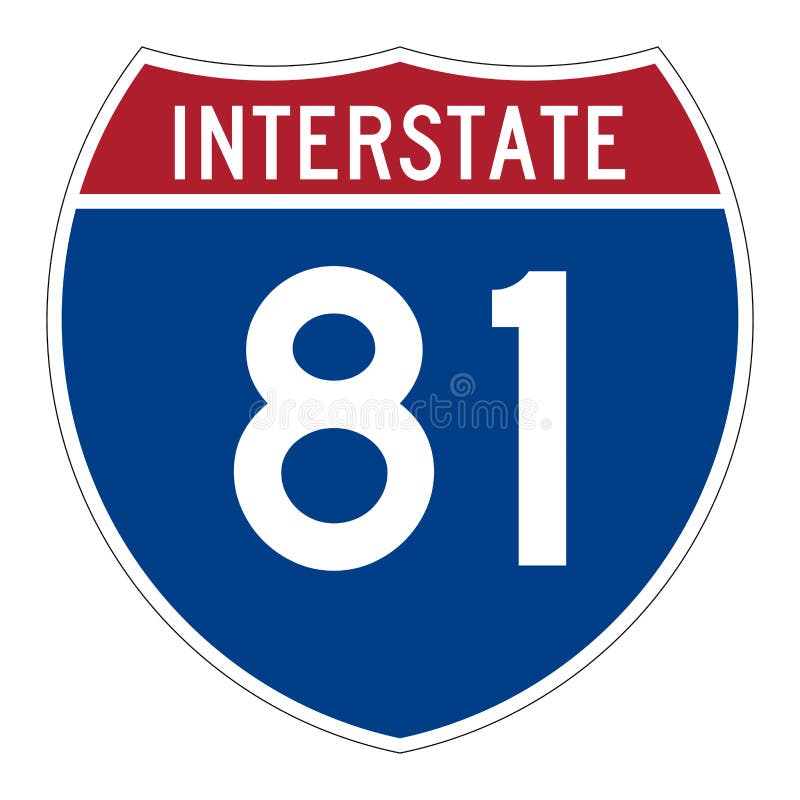 Interstate Highway 81 Road Sign Stock Illustration - Illustration of ...