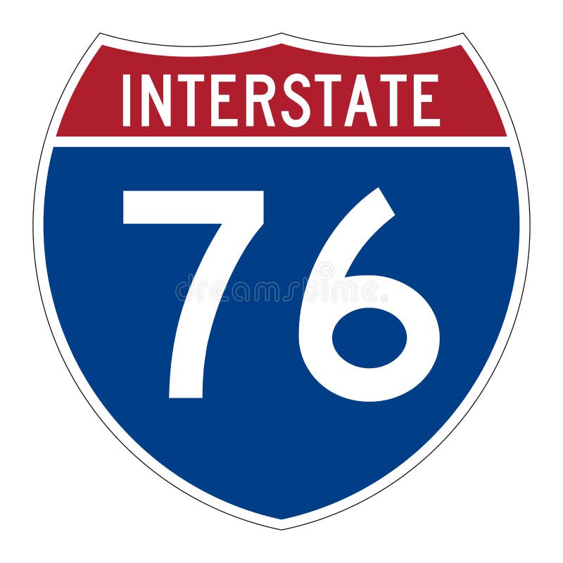 Interstate Highway 76 Road Sign Stock Illustration - Illustration of ...