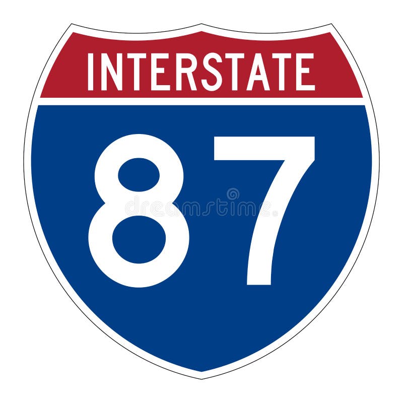 Interstate Highway 87 Road Sign Stock Illustration - Illustration of ...