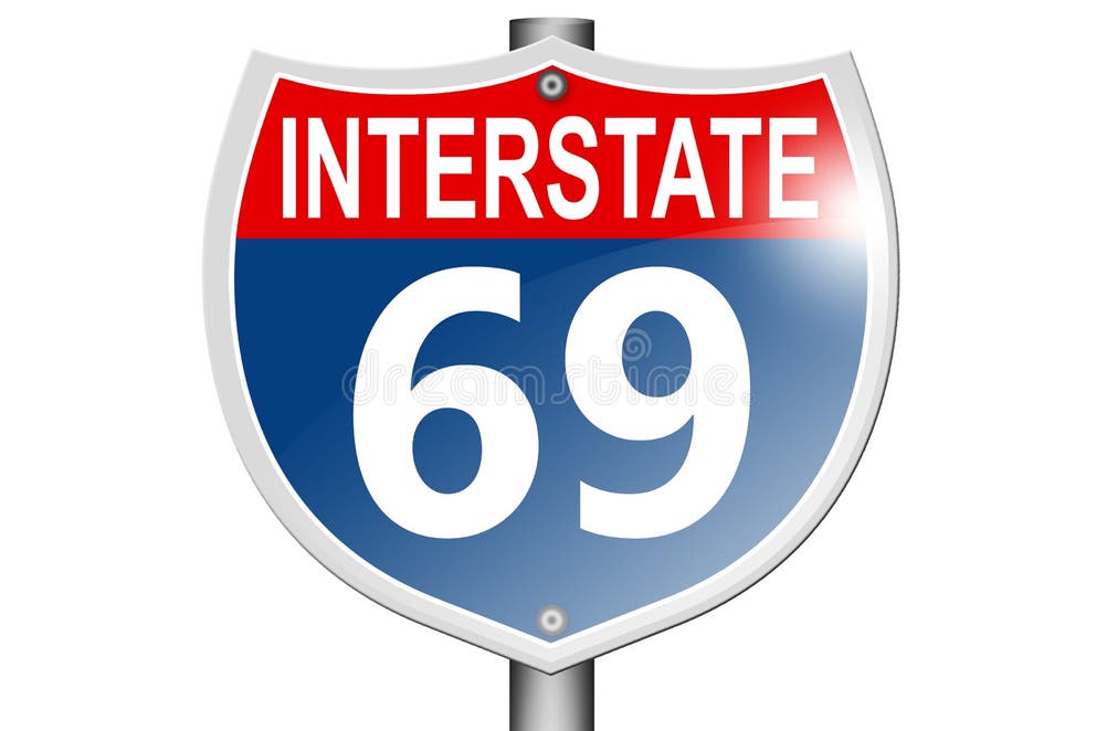 Interstate Highway 69 Road Sign Isolated on White Background Stock ...