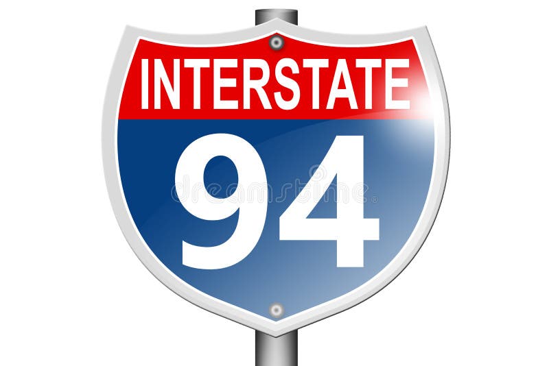 Minnesota Map on Highway Road Sign Over Blue Background Stock ...