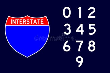 Interstate Highway Sign, Blank, with Scalable Highway Gothic Numbers ...