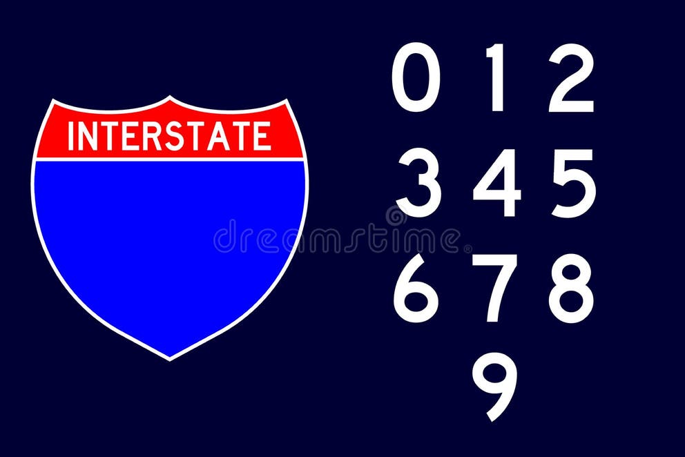 Interstate Highway Sign, Blank, with Scalable Highway Gothic Numbers ...