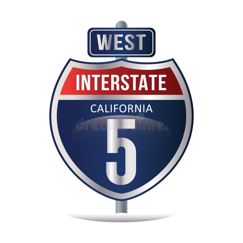 Interstate 5 Highway Sign. Vector Illustration Decorative Design Stock ...