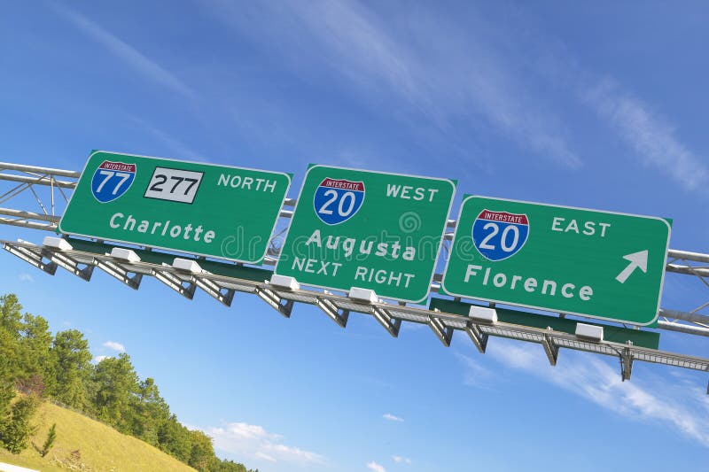 A Interstate Highway Sign in Arizona Stock Image - Image of names ...