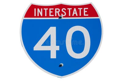 Interstate I-40 sign stock image. Image of interstates - 17891395