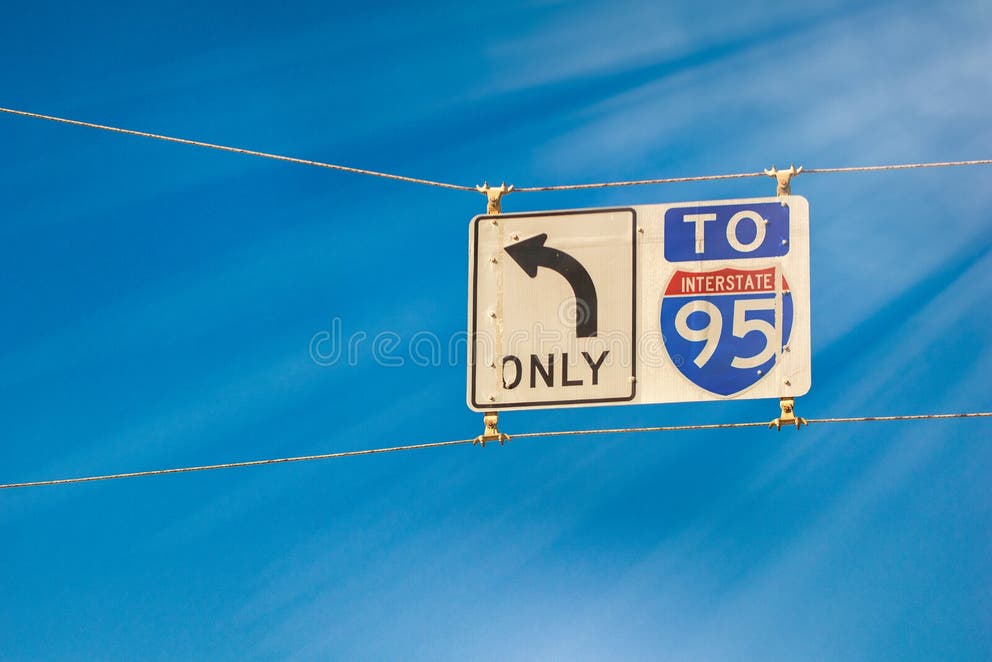 Interstate I-95 Sign Against Blue Sky Stock Image - Image of limit ...