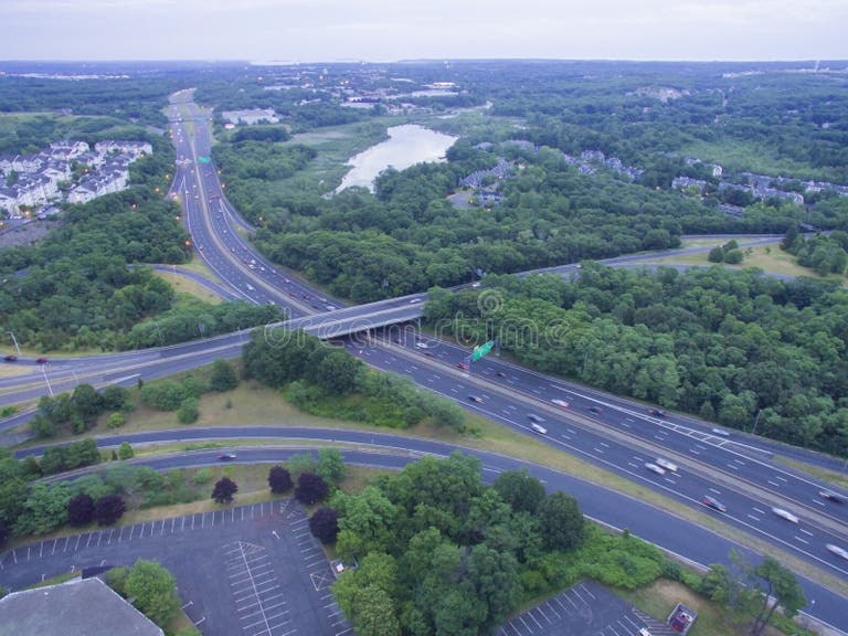 Interstate Interchange in Peabody, MA Stock Image - Image of transit ...