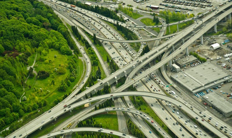 Interstate Junction Aerial View Stock Image - Image of crowded ...