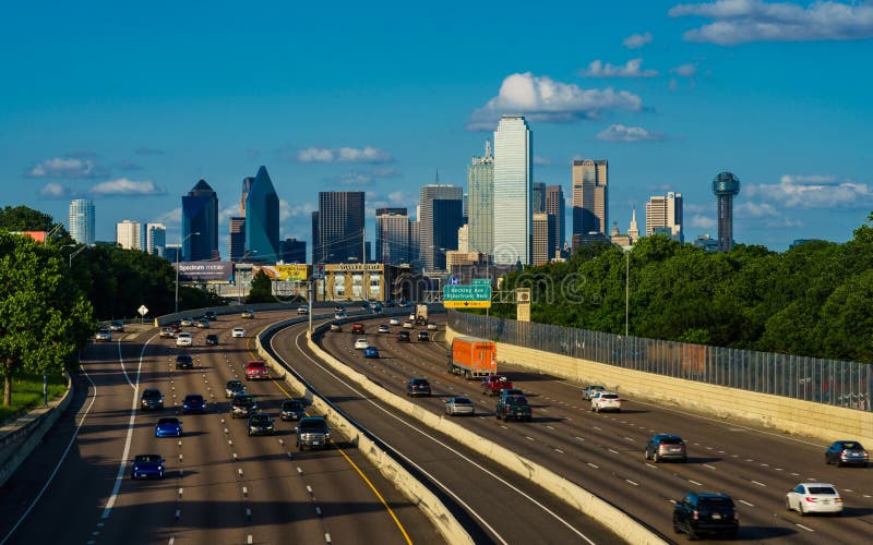 Interstate 30 Leads To Downtown Dallas Texas at Dusk Stock Photo ...
