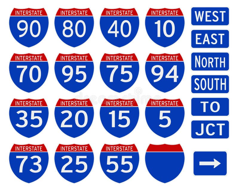 Blank Interstate and Highway Signs Stock Vector - Illustration of ...