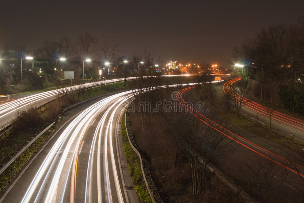 Interstate at night stock photo. Image of diesel, night - 94913238