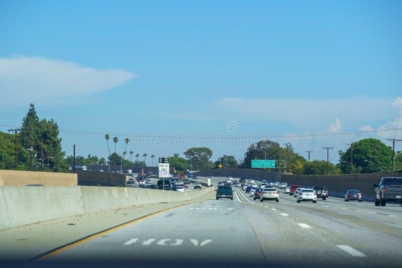 Interstate 10 Pomona California Open Highway. Pomona, USA Editorial ...