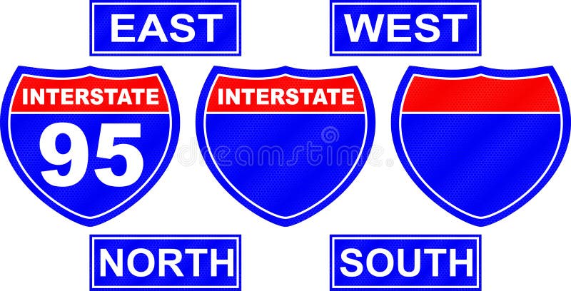 Interstate Road Sign stock vector. Illustration of road - 17258343