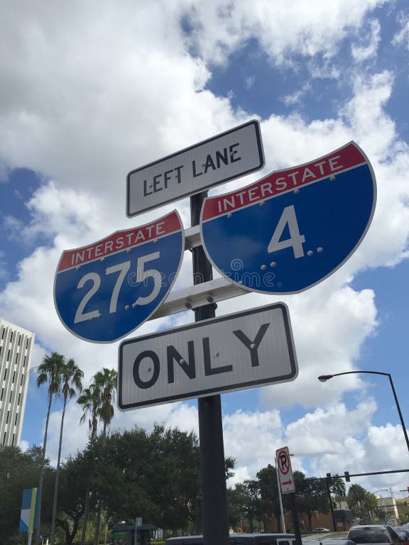 Interstate road sign USA stock image. Image of road, lane - 84034311