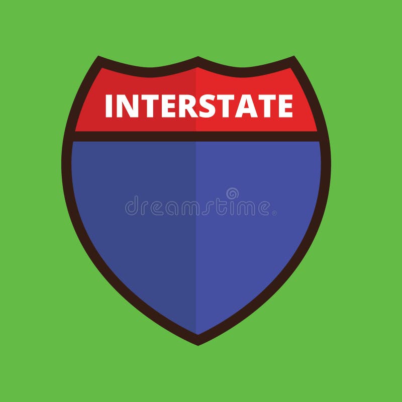 Interstate Route Sign. Vector Illustration Decorative Design Stock ...