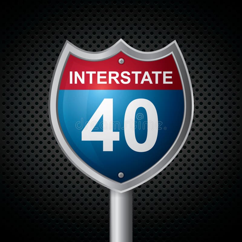 Interstate 40 Route Sign. Vector Illustration Decorative Design Stock ...