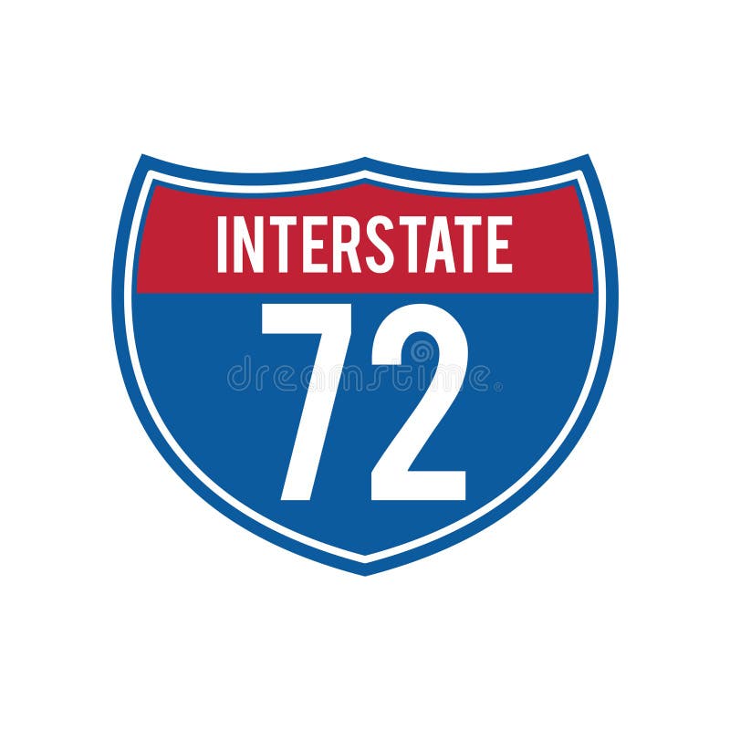 Interstate 72 Route Sign. Vector Illustration Decorative Design Stock ...