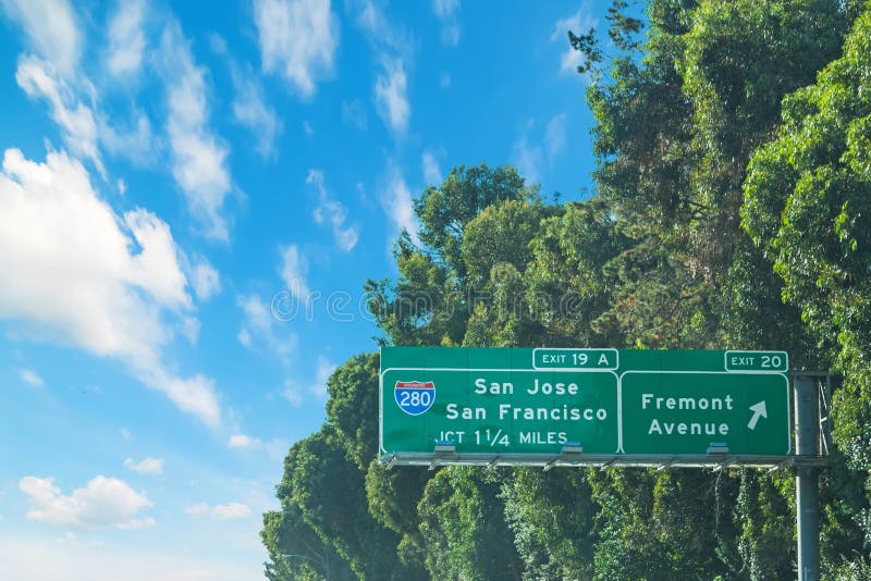 Interstate 280 Sign in California Stock Image - Image of california ...
