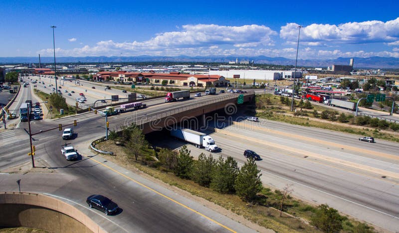 Highway I70 in Denver, Colorado with Traffic Editorial Stock Image ...