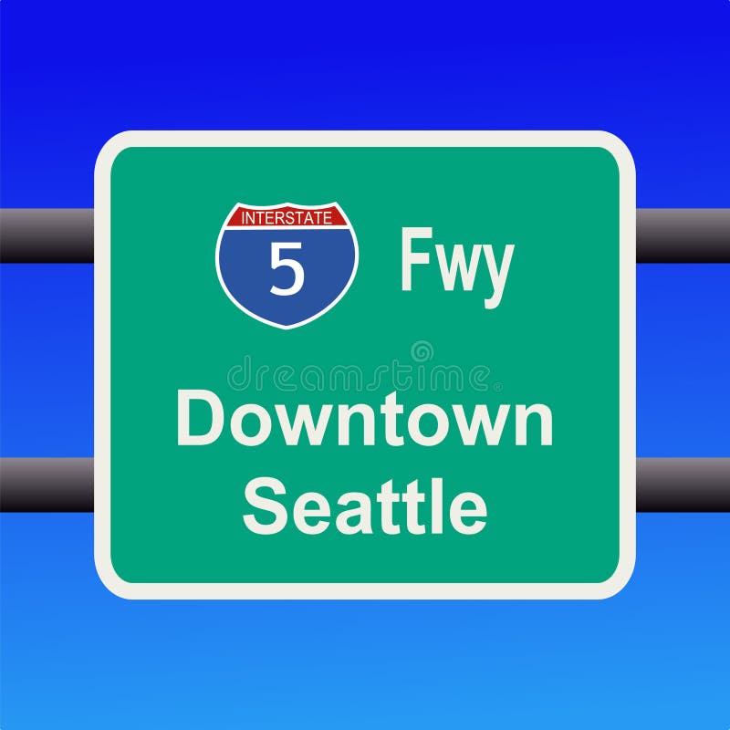 Entering Seattle road sign stock vector. Illustration of states - 140461003