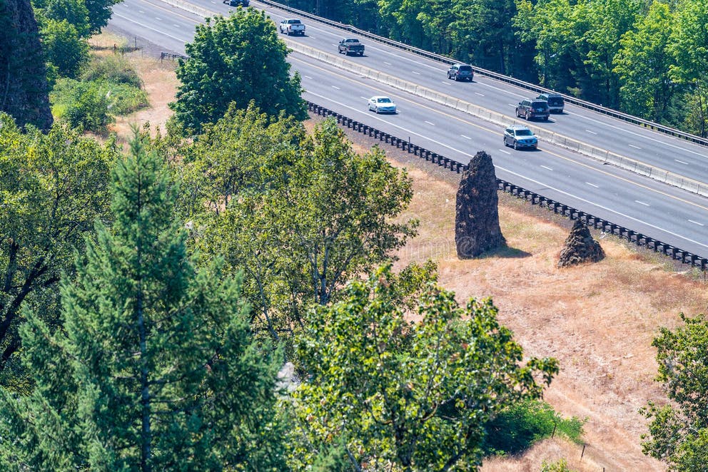 Interstate Traffic in the Countryside Stock Image - Image of ...