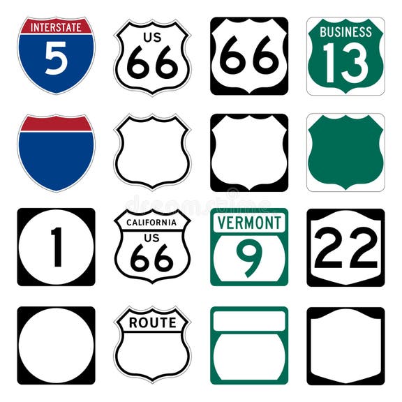 Empty Interstate Highway Signs Stock Illustrations – 60 Empty ...
