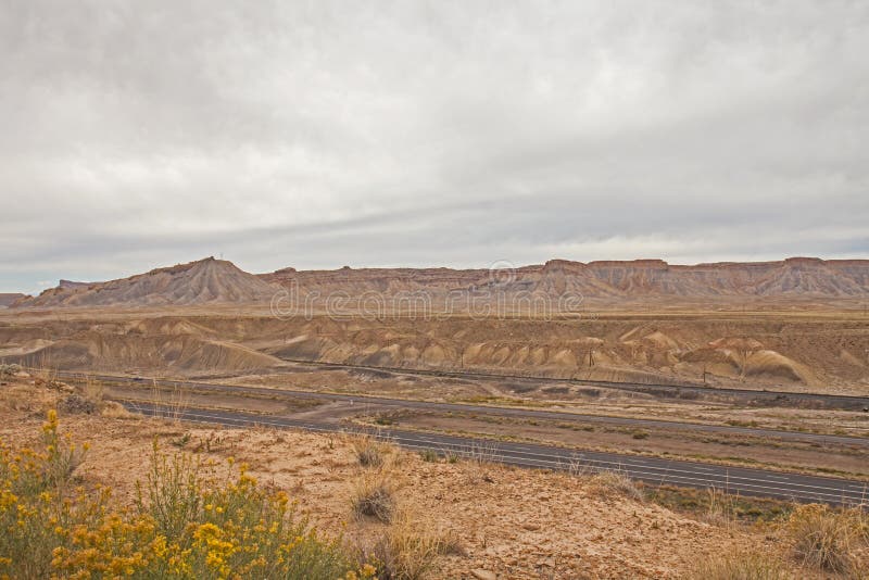 Interstate 70, a Utah Desert Highway Stock Image - Image of clouds ...
