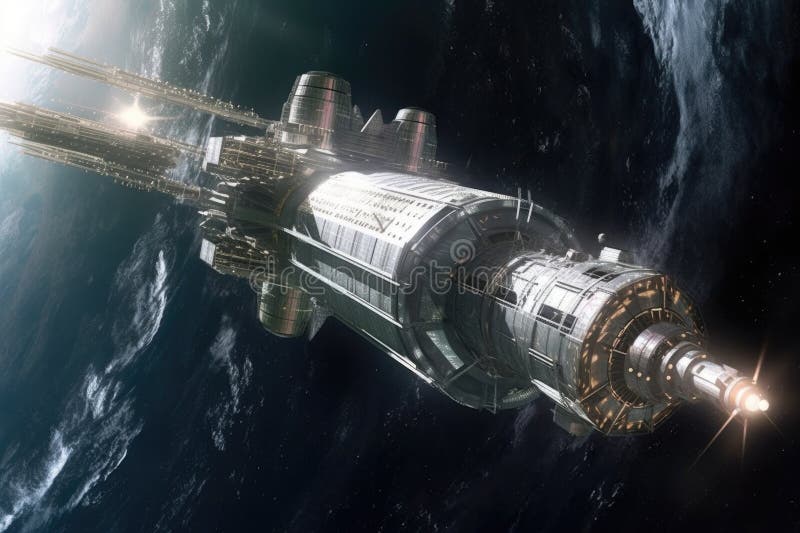 Interstellar Ark Ship for Long-distance Space Travel Stock Illustration ...