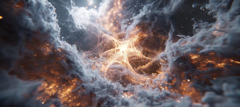 Interstellar Clouds a Mesmerizing Symphony of Golden Light and Etheral ...