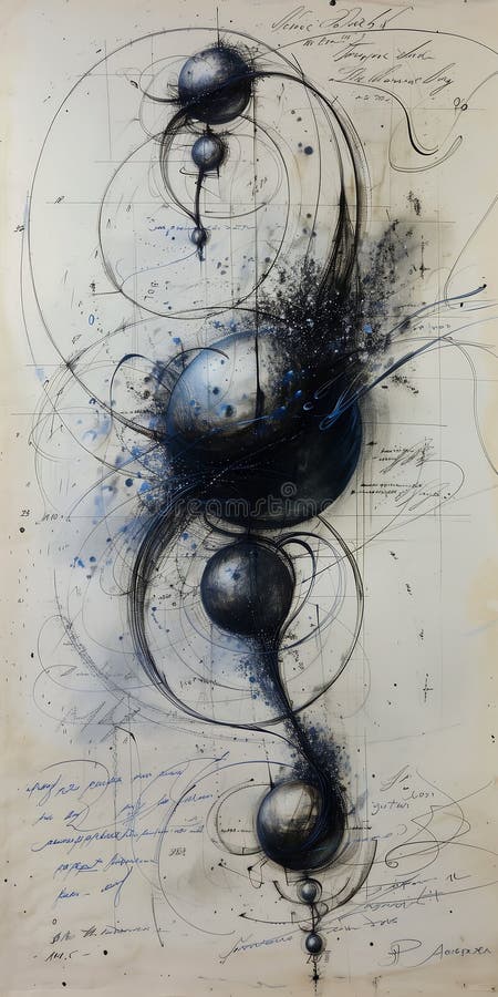 Interstellar Convergence: a Cosmic Installation of Handwritten E Stock ...