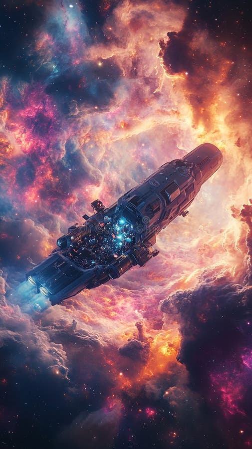 Interstellar Exploration: a Futuristic Spaceship Exploring the Cosmos ...