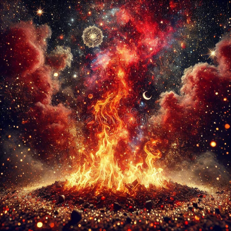 Interstellar Flames of Infinity Stock Illustration - Illustration of ...