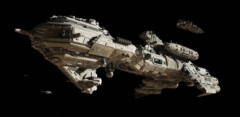 Interstellar Futuristic Escort Frigate Stock Illustration ...