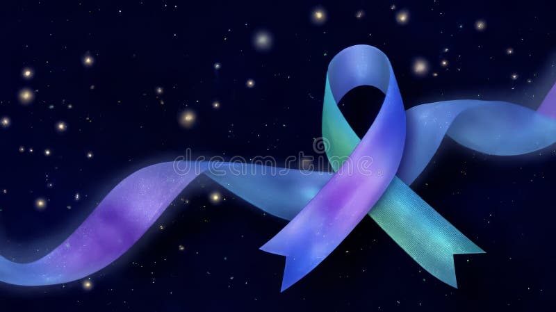 Interstellar Lupus Awareness Ribbon Against Starry Night Sky Stock ...