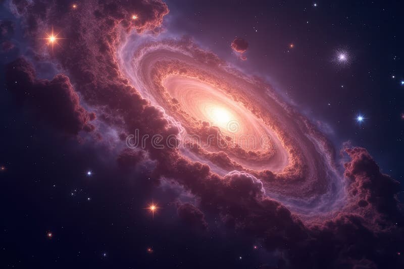 Galaxy Light Show in Interstellar Space Stock Illustration ...