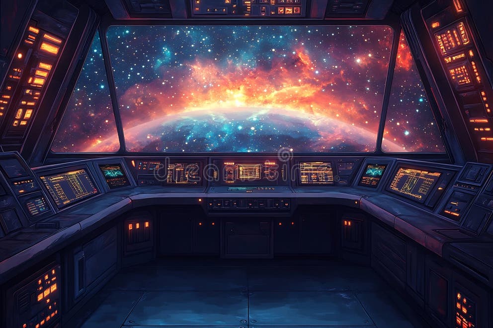 Interstellar Observatory Immersive Console Control Center in Starry ...
