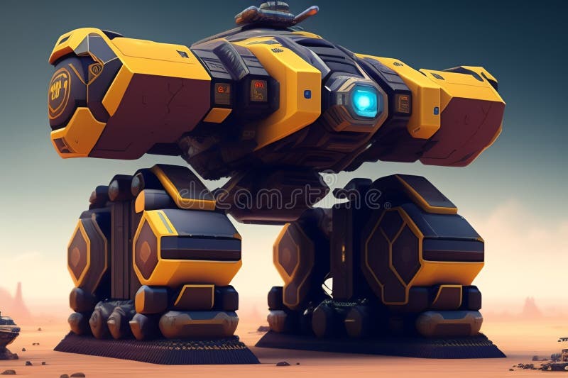 Interstellar Robot in the Form of a Battle Tank Stock Illustration ...