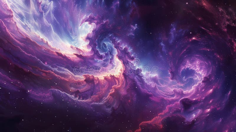 Interstellar Space, Colorful Nebula and Stars Stock Illustration ...