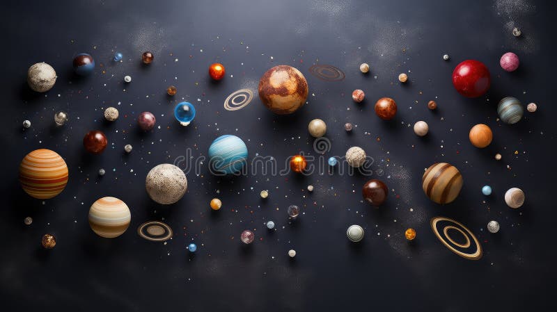 Interstellar Space Flat Flatlay Top View Stock Illustration ...