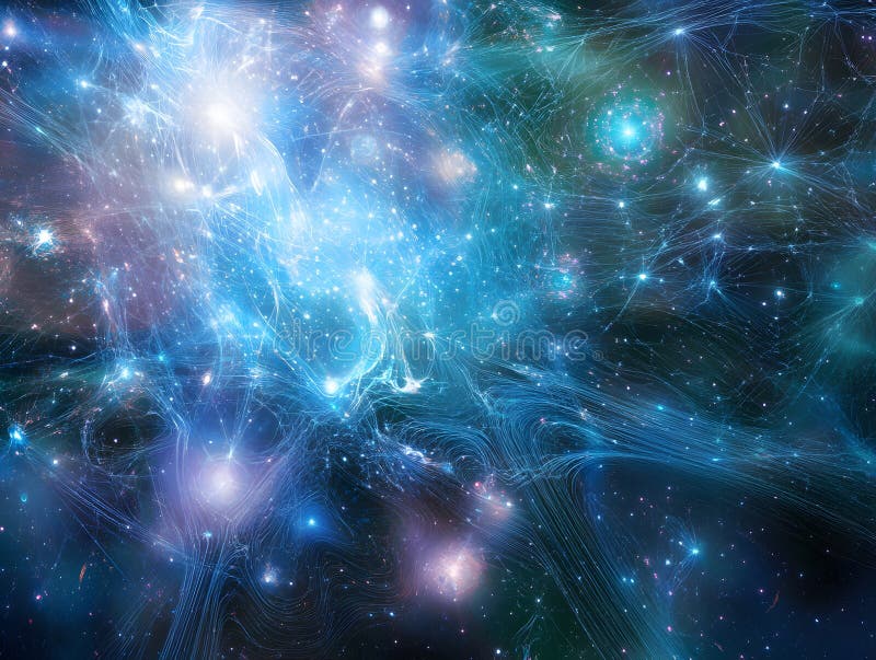 Interstellar Space with Glowing Constellations, Abstract Connections ...