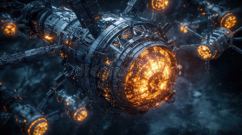 Interstellar Space Station Encounter Outer Space Digital Art Futuristic ...