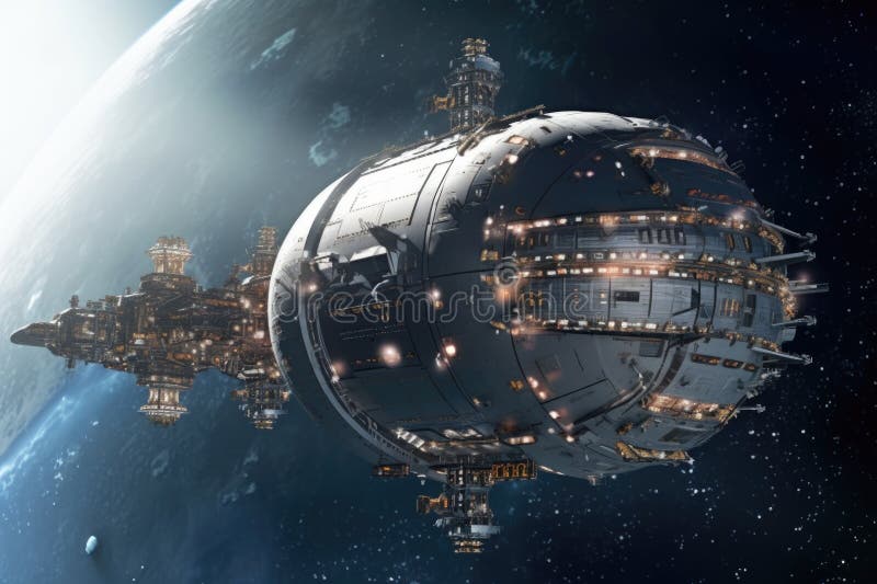 Interstellar Spaceship with Artificial Gravity Stock Illustration ...