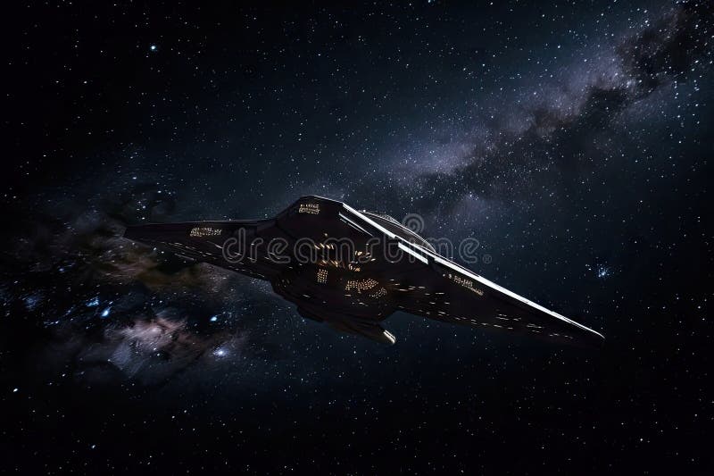 Interstellar Spaceship, Streaking Across the Night Sky, with Stars ...