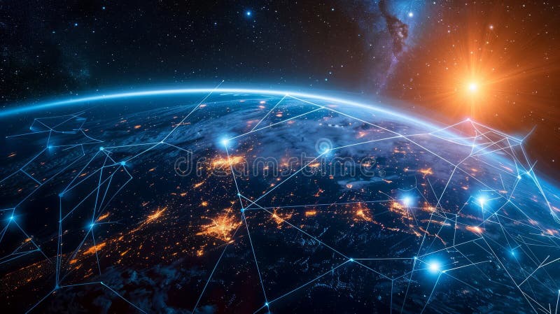 Interstellar Trade with Cryptocurrency Stock Illustration ...