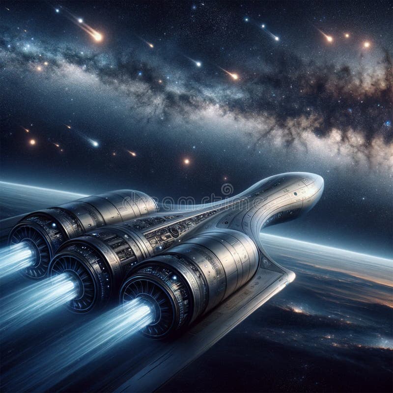 Interstellar Voyage: Futuristic Sci-Fi Space Ship Stock Illustration ...