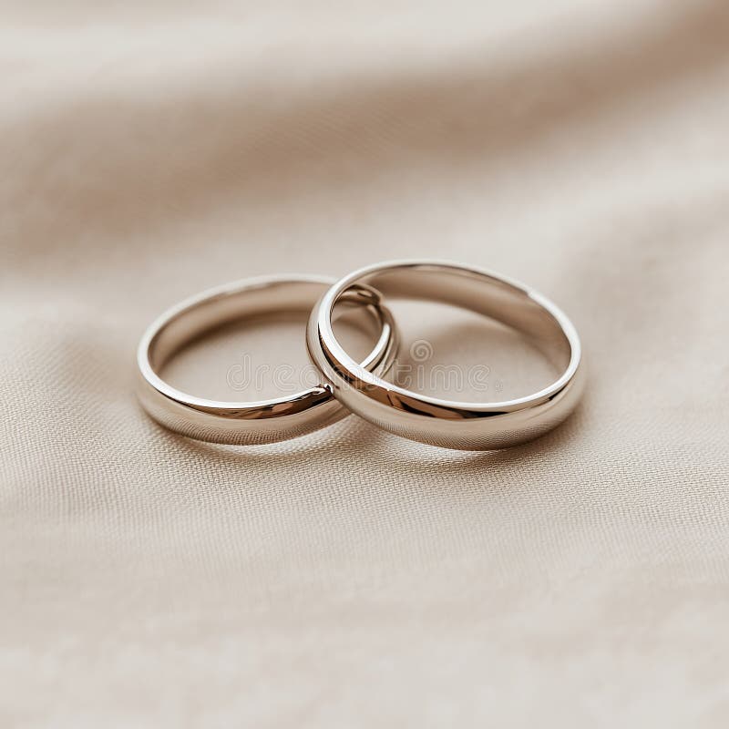 Intertwined Bands of Matrimony on Silk Fabric Symbolize Enduring ...